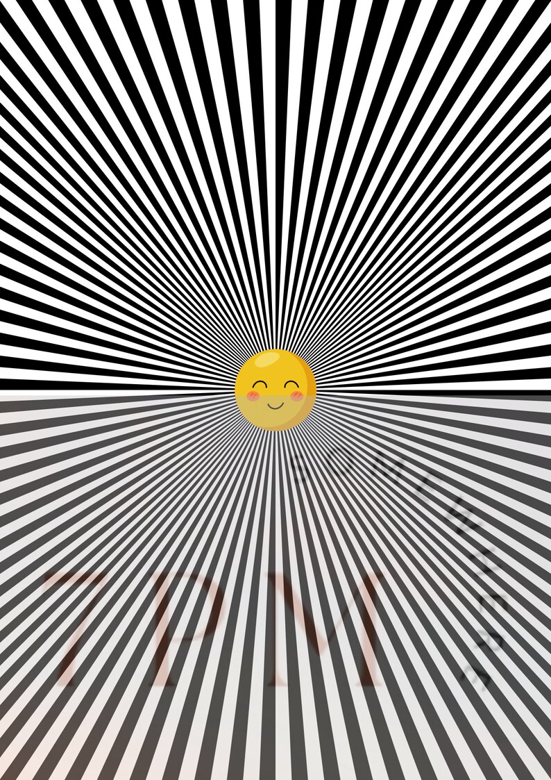Smiley Optical Illusion Poster, Illusion Print, Abstract Art, Instant Download, Print and Frame ...