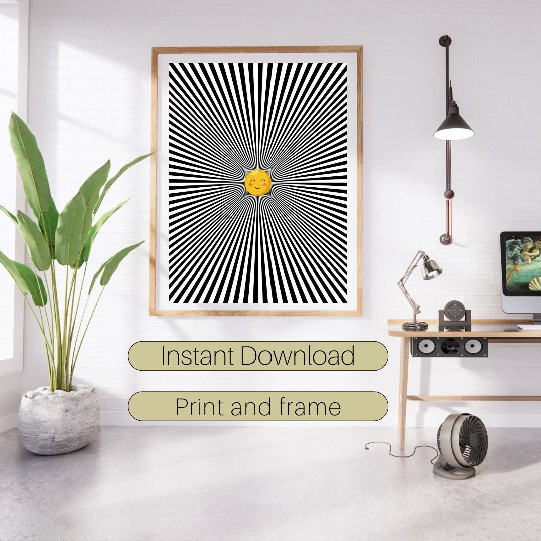 Smiley Optical Illusion Poster, Illusion Print, Abstract Art, Instant ...