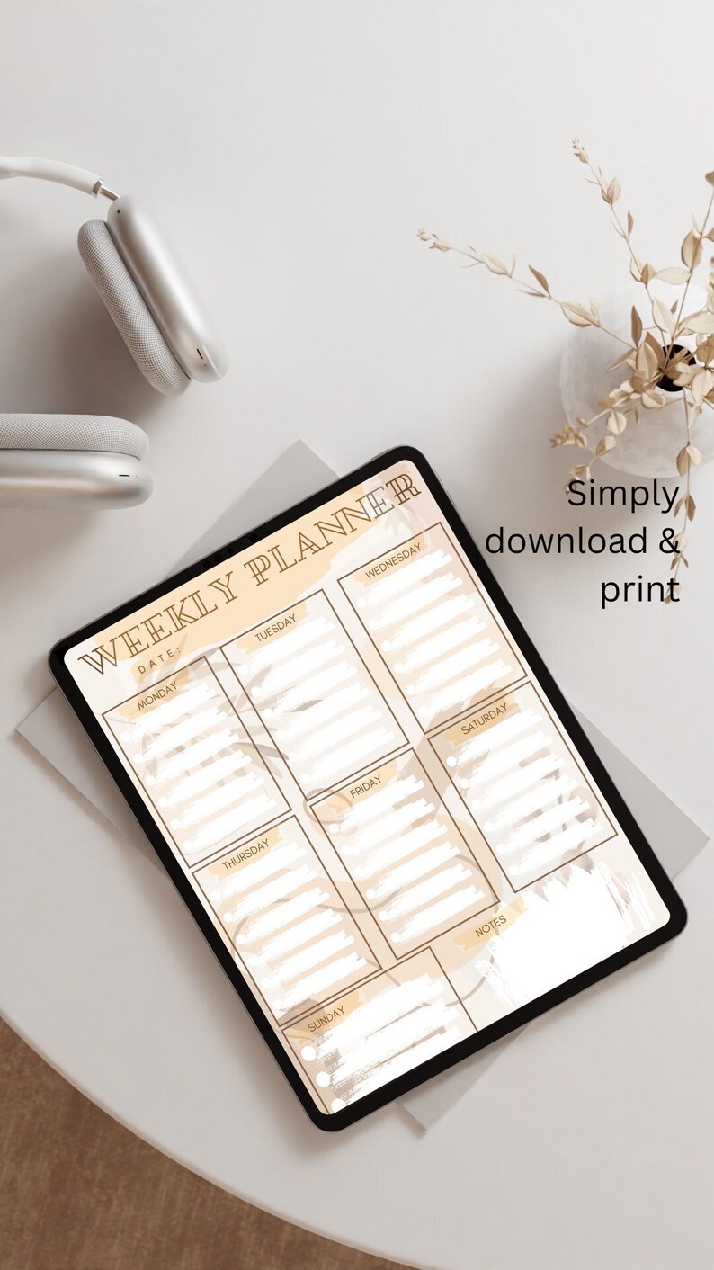 Neutral Weekly Planner, Printable Planner, to Do List, Weekly Schedule ...