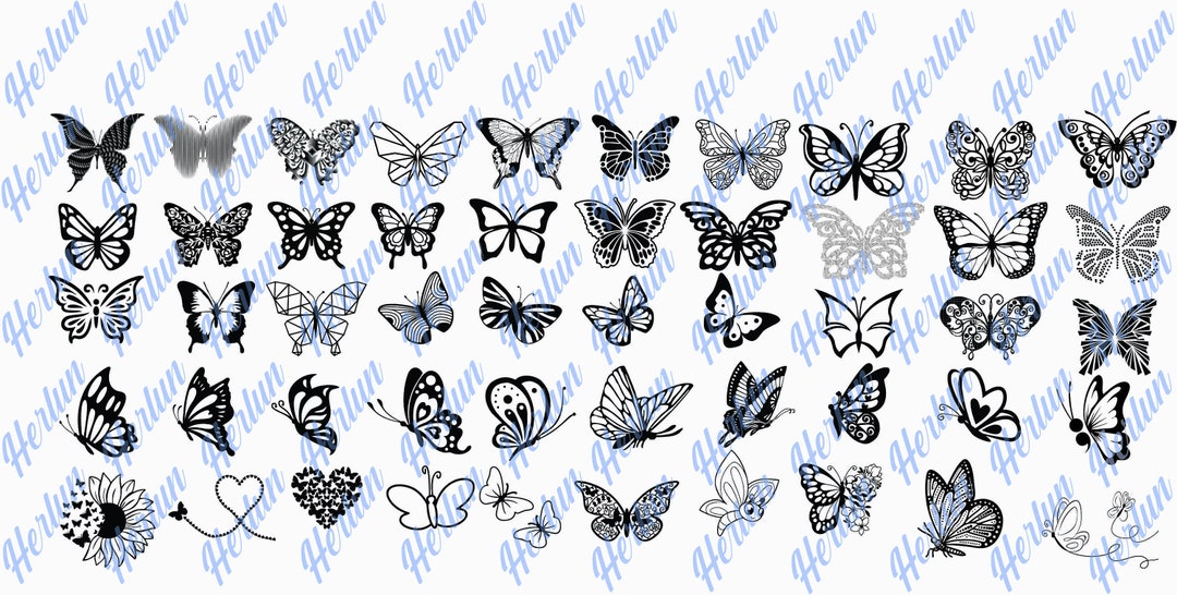 Kits of 50 Butterflies for Plotter Cutting, Laser Cutting, Screen ...