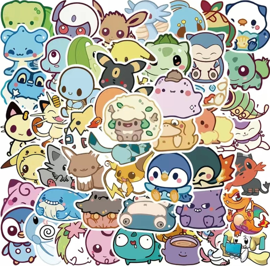 Mystery Chibi Pokémon Stickers for Stationery Car iPad Gaming Anime ...