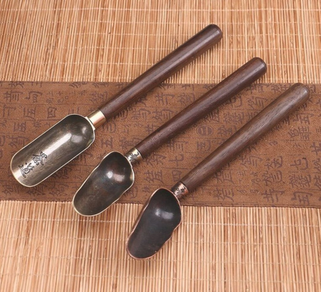 Tea Scooper, Dry Tea Measuring Spoon With Brown Wooden Handle - Etsy
