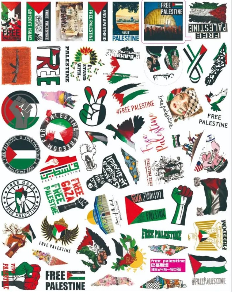 Free Palestine Stickers - Variety (50 Pack) | Sticker Pack Bulk ...