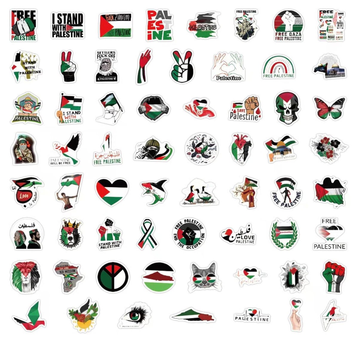 Free Palestine Variety Sticker Pack - (50 Pack) *fast Shipping ...