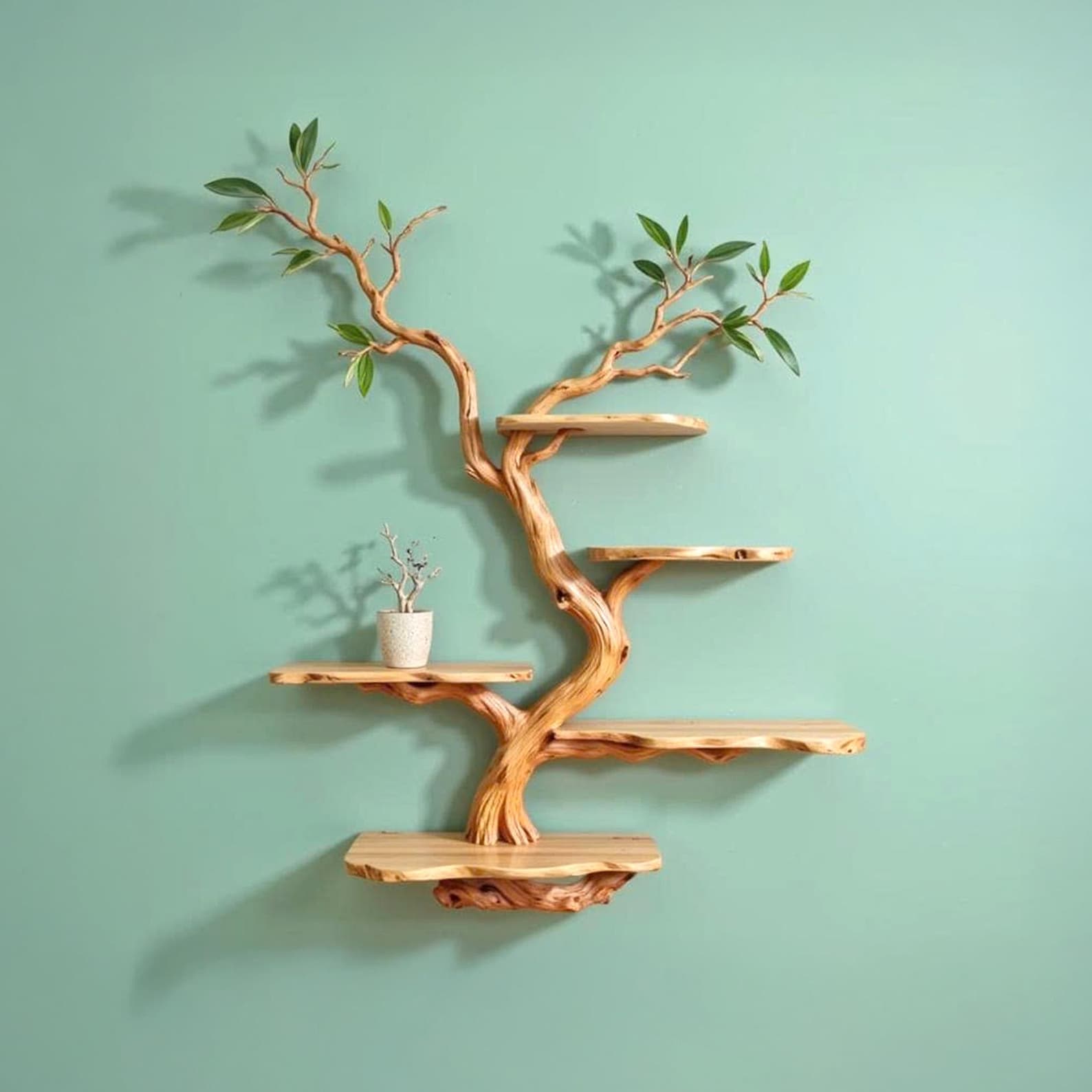 Floating Tree Branch Driftwood Bookshelf Wall Mount Live Edge Tree ...
