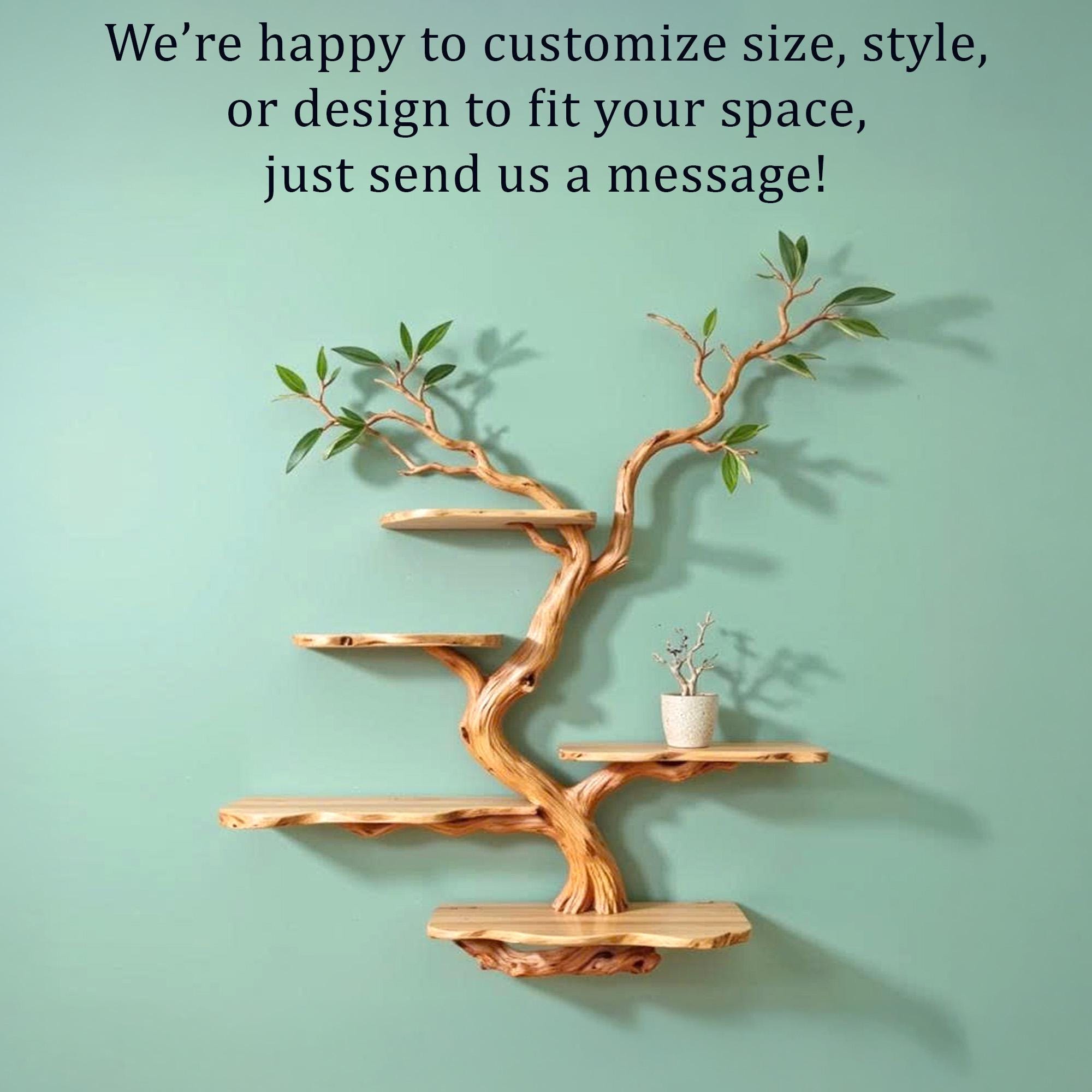 Floating Tree Branch Driftwood Bookshelf Wall Mount Live Edge Tree ...