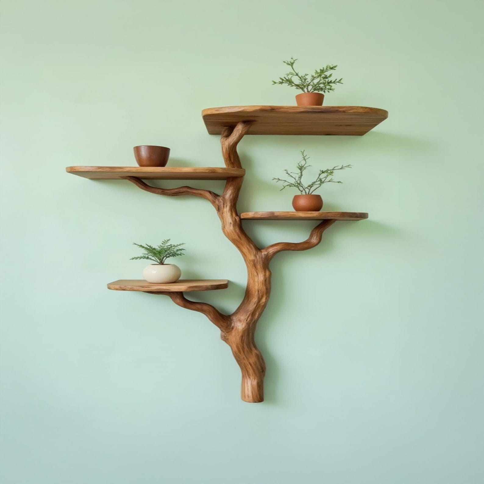Tree Branch Wall Shelf Solid Wood Bookshelf Driftwood Shelving Wall ...