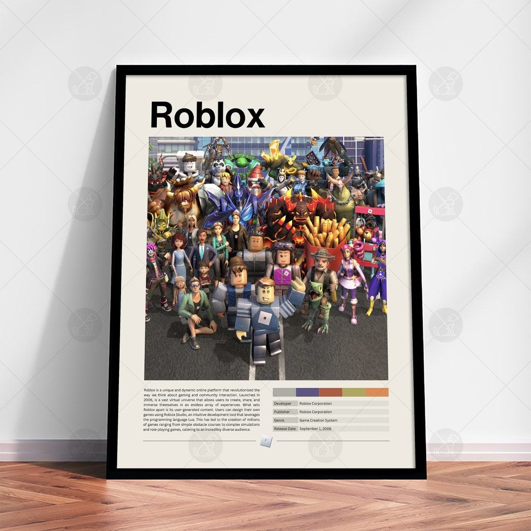 Roblox Poster Game Room Decor, Gaming Wall Art, Gift for Gamers, Video ...