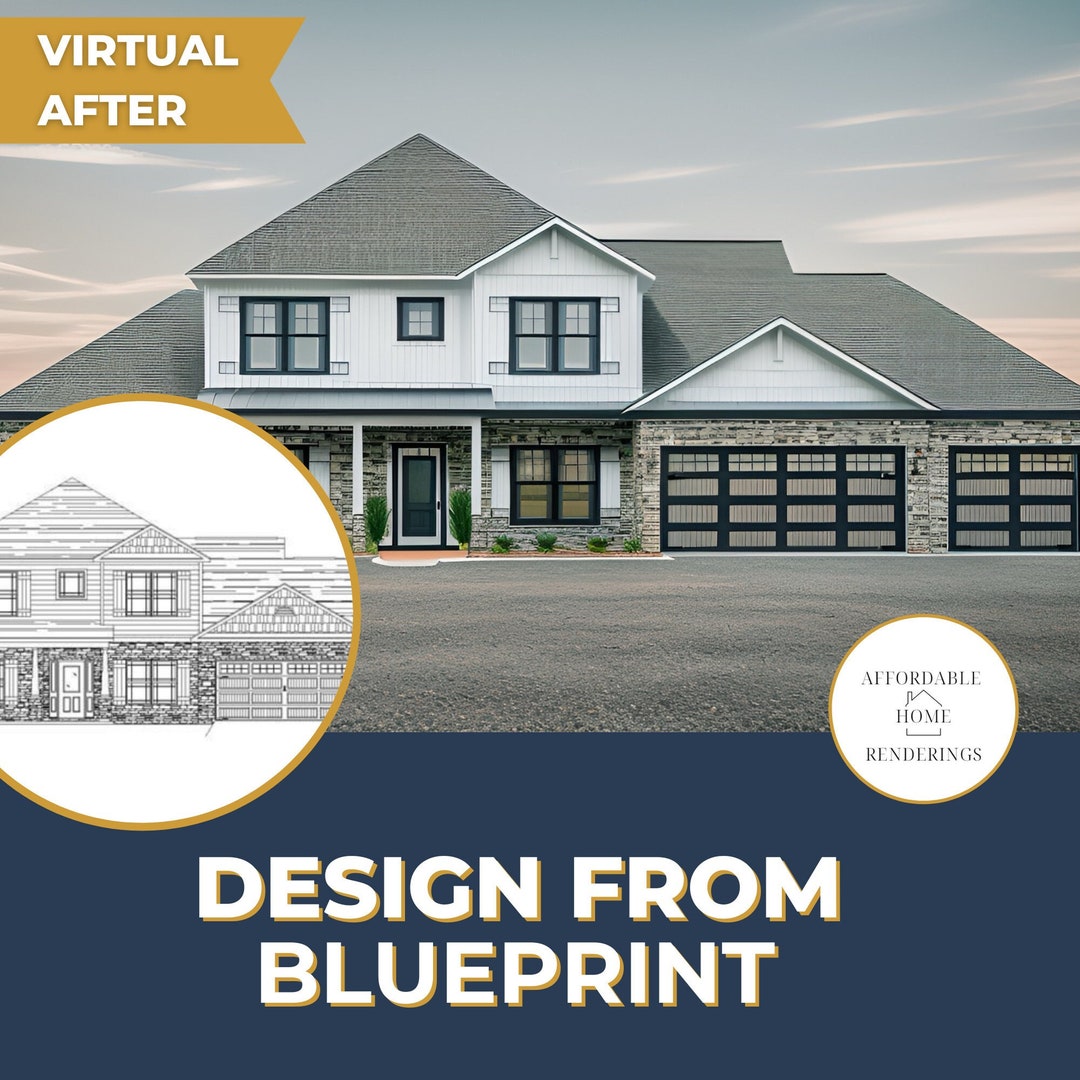 Virtual Rendering of Home Exterior From Blueprint for Visualization ...