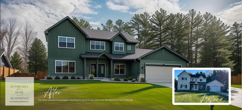 Virtual Rendering of Home Exterior Design for Remodeling Inspiration- Digital File - Etsy