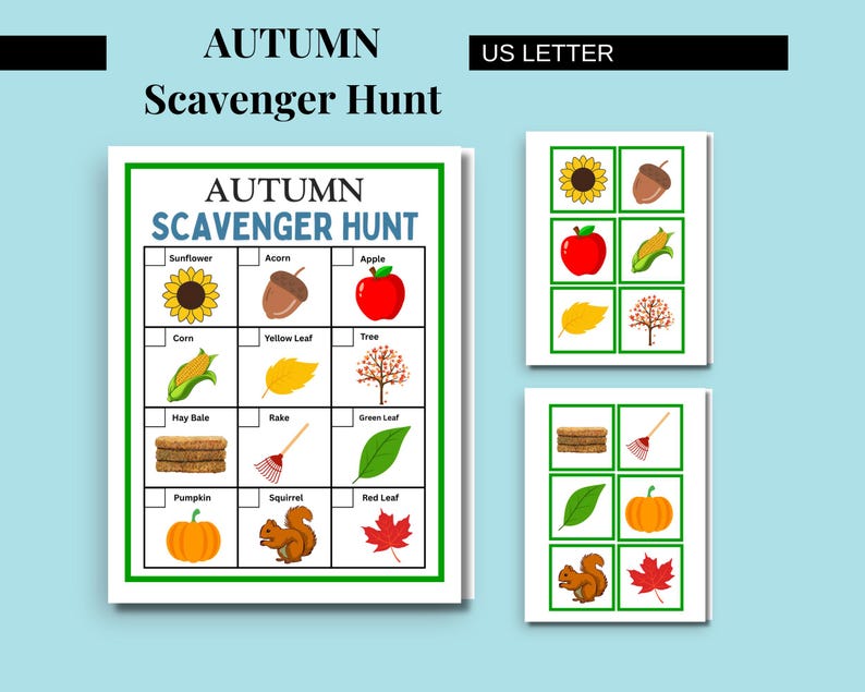 Kids Autumn Scavenger Hunt Printable | Fun Outdoor Activity | Digital ...