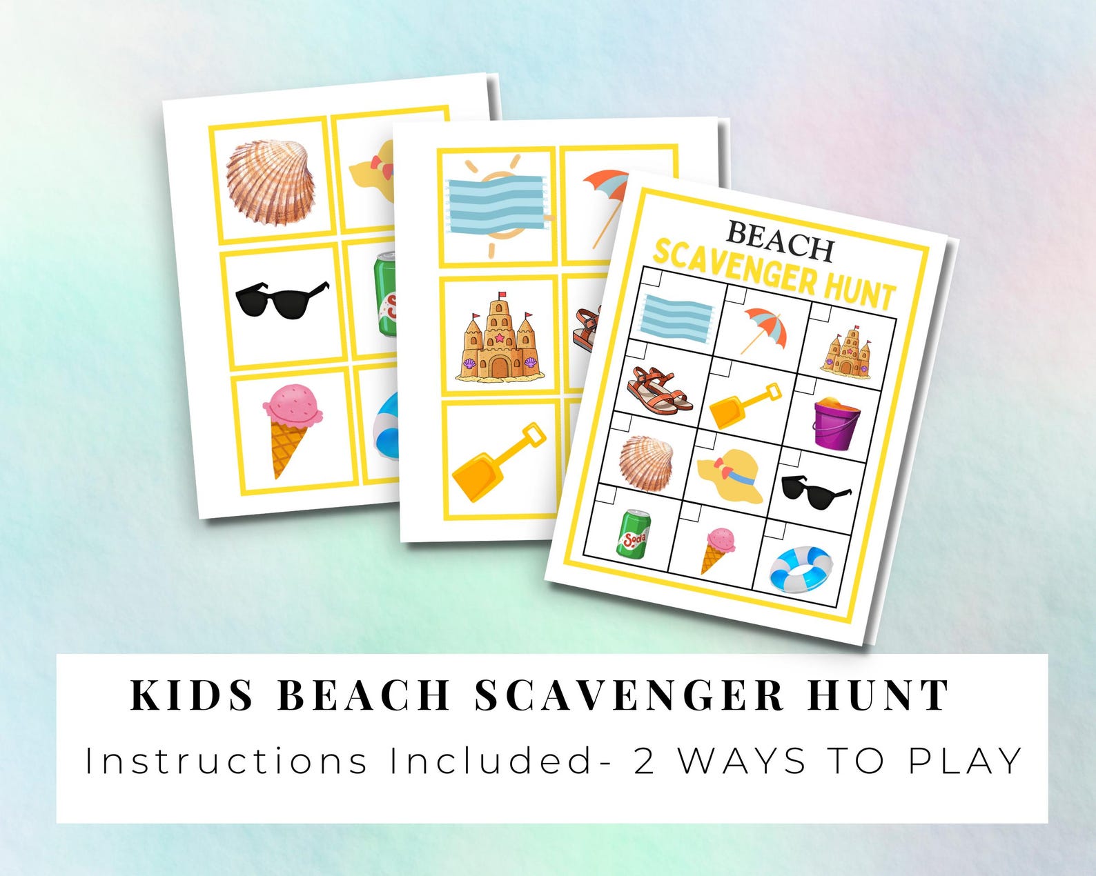 Printable Beach Day Scavenger Hunt for Kids Fun Indoor Outdoor Activity ...
