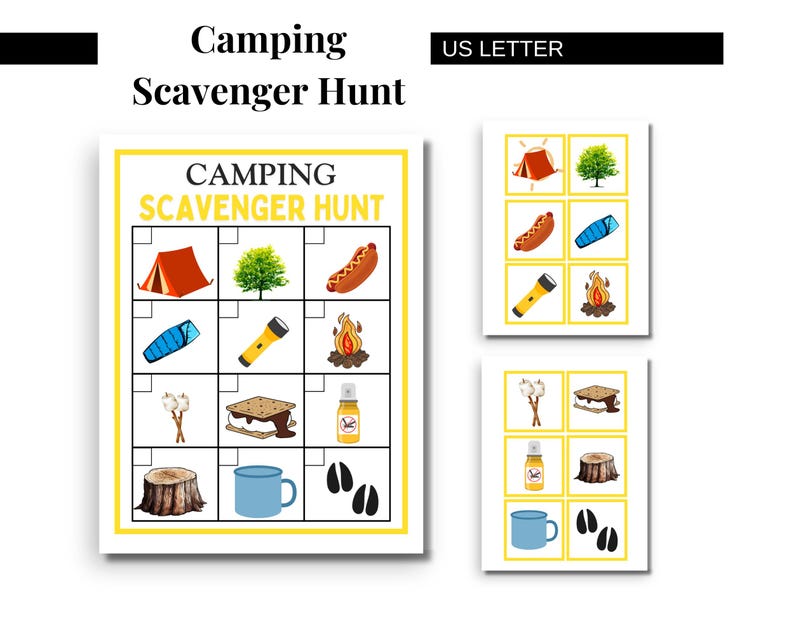 Printable Camping Scavenger Hunt for Kids Fun Indoor Outdoor Activity ...