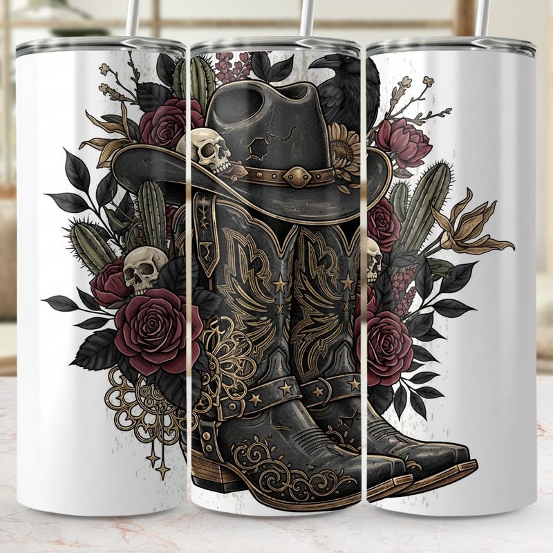 Red Roses and Skull Boots - Etsy