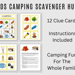 Printable Camping Scavenger Hunt for Kids Fun Indoor Outdoor Activity ...