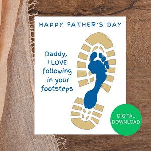 Father's Day Footprint Art Printable Personalized Gift for Dad DIY ...