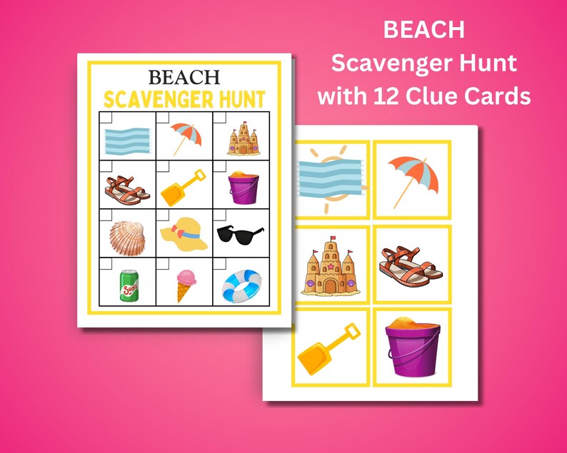 Printable Beach Day Scavenger Hunt for Kids Fun Indoor Outdoor Activity ...