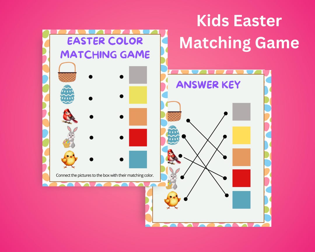 Kids Easter Color Matching Game Digital Download Answer Key Included ...