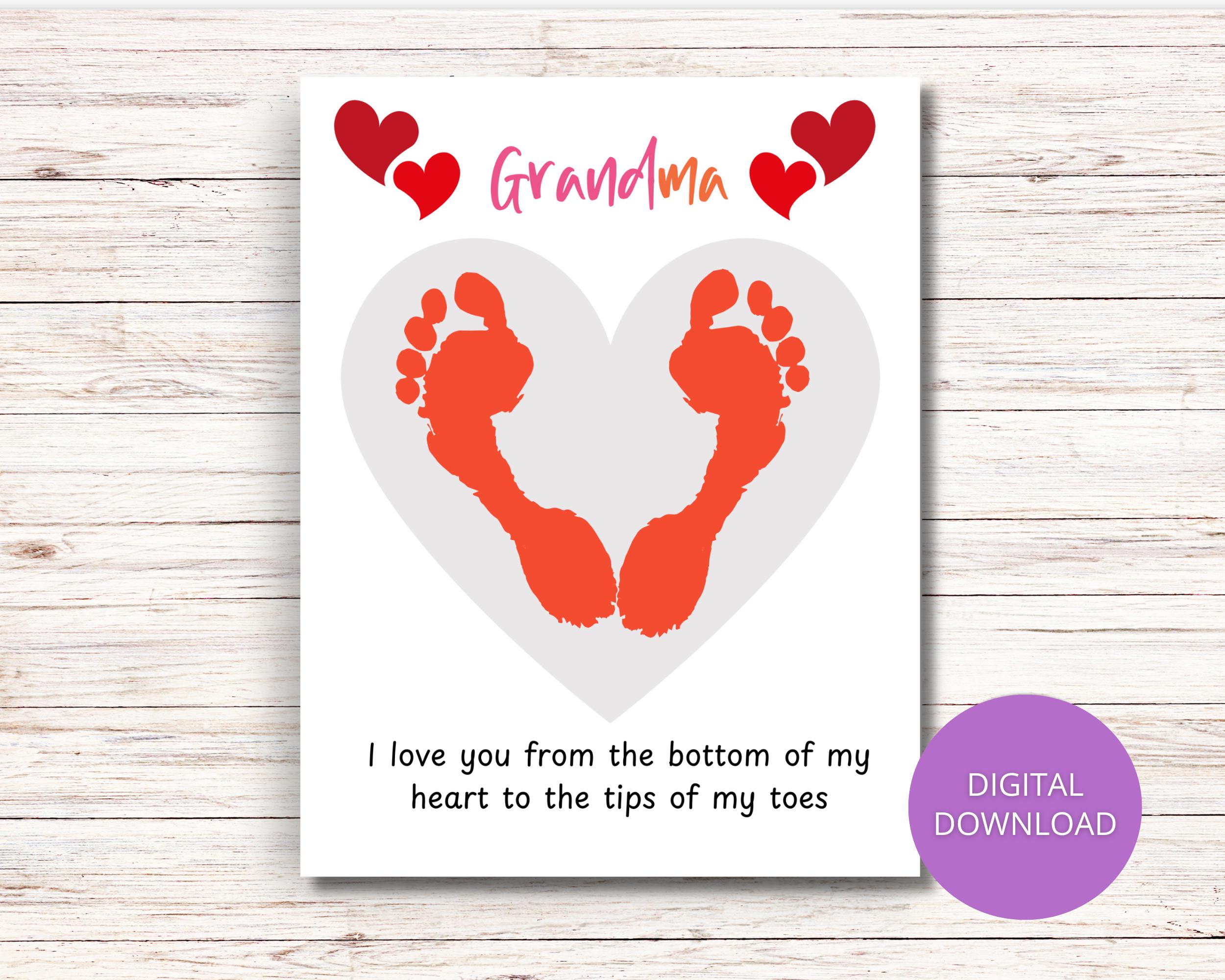 Grandmother Handprint Art, Printable Gift for Grandma, Grandparent's ...