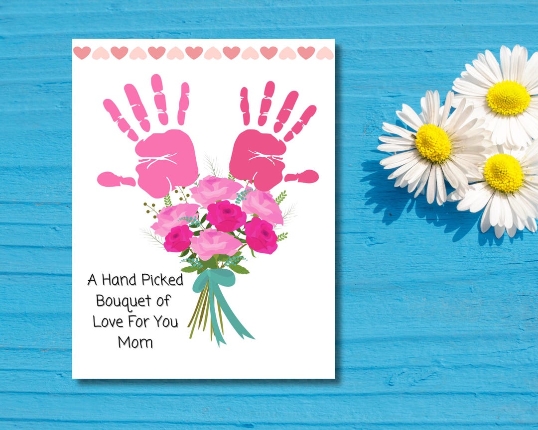 Mothers Day Handprint Art, Printable Gift for Mom, Mother's Day Gift ...