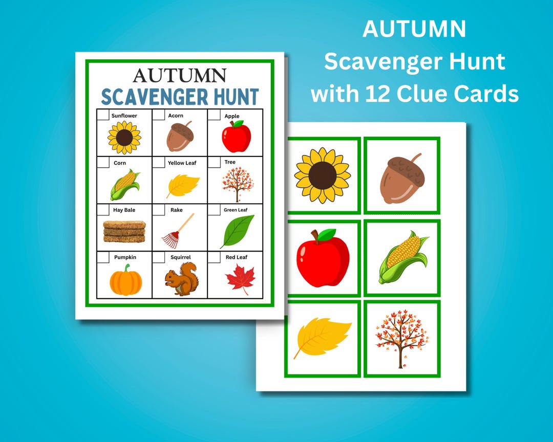Kids Autumn Scavenger Hunt Printable | Fun Outdoor Activity | Digital ...