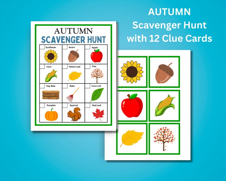 Kids Autumn Scavenger Hunt Printable | Fun Outdoor Activity | Digital ...