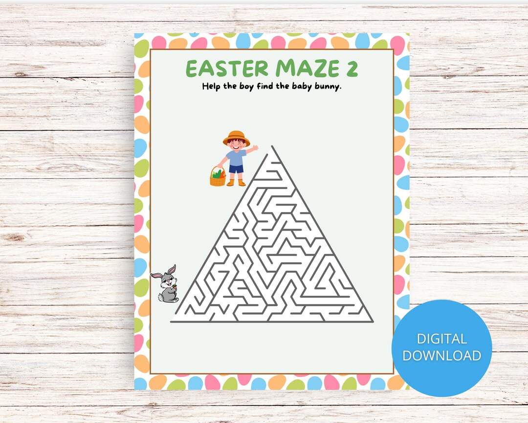 Kids Easter Maze Game Digital Download Answer Key Included Family Fun ...