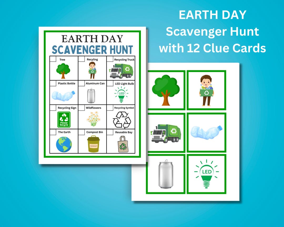Kids Earth Day Scavenger Hunt Printable Fun & Educational Outdoor ...