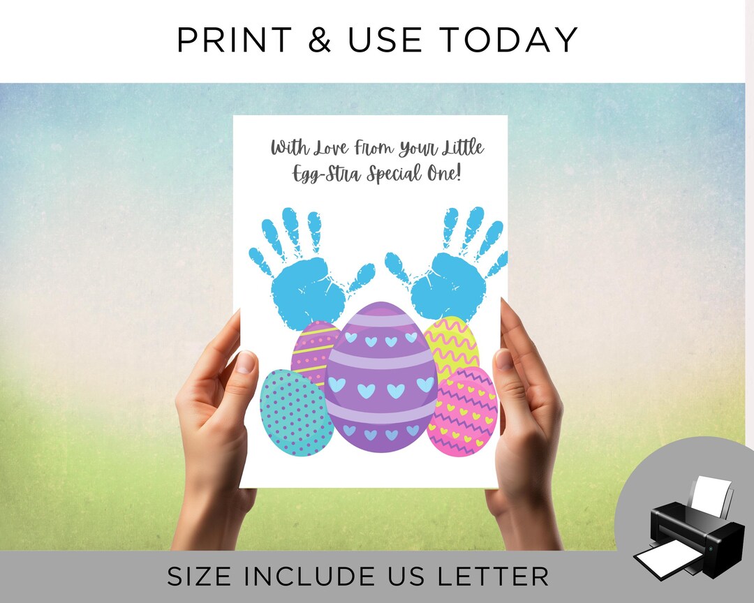 Easter Handprint Art Digital Download, Eggs Handprint Easter Art, Kids ...