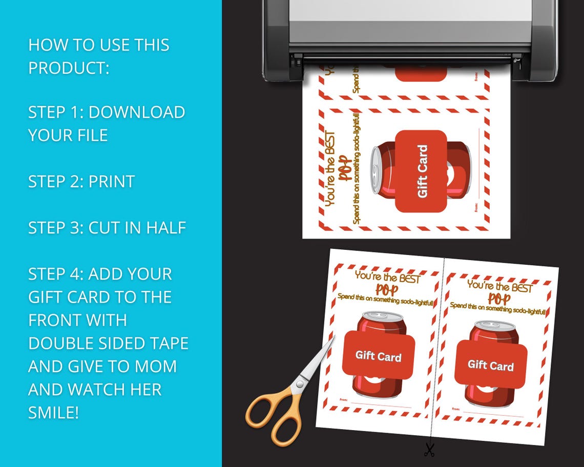 Father's Day Gift Card Holder Printable | DIY Papercraft | Cute & Easy ...