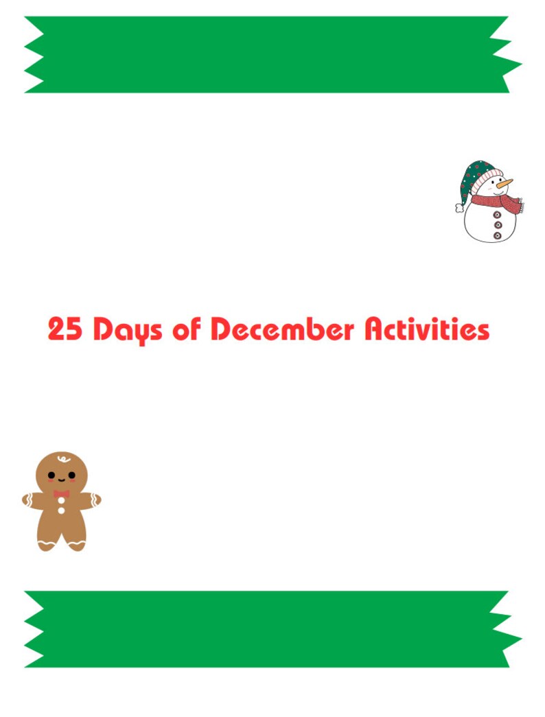 25 Days of Christmas Activities - Etsy