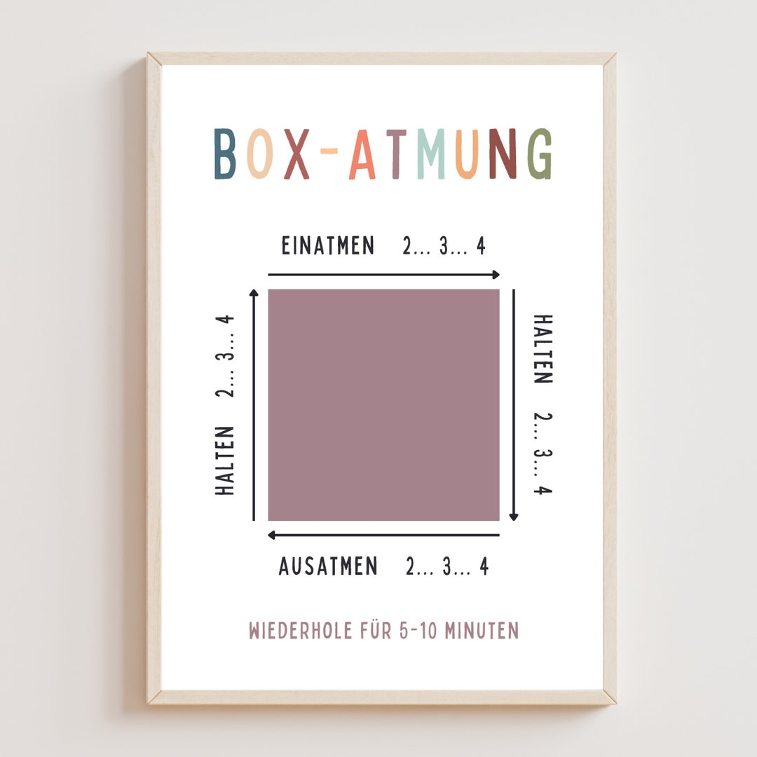 Box Breathing Poster Digital Download Mindfulness Breathing Exercise ...