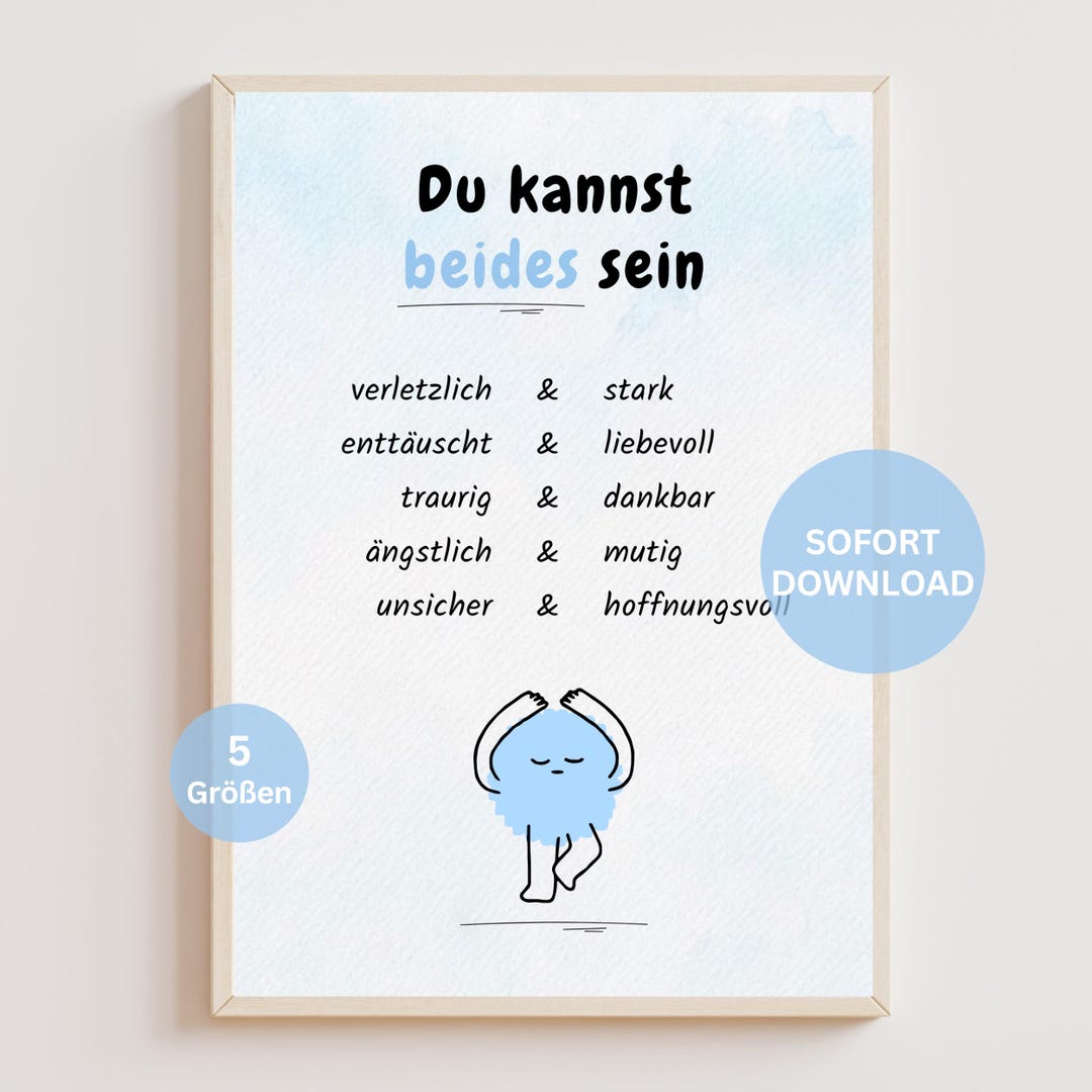 You Can Be Both: Feelings Poster, Coexistence of Feelings, Emotions ...