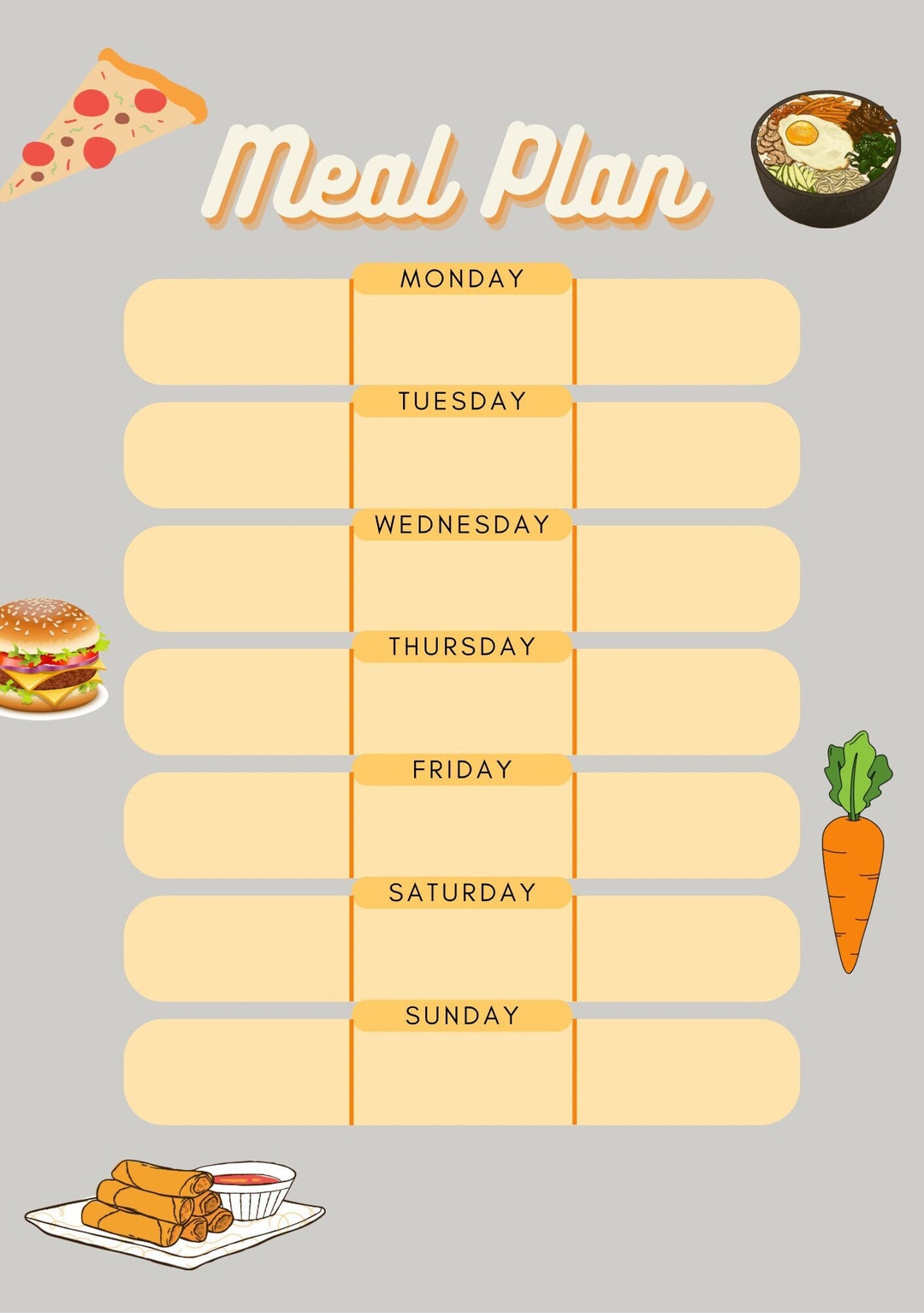 Digital Meal Prep Planner Shopping List and Meal Ideas - Etsy Australia