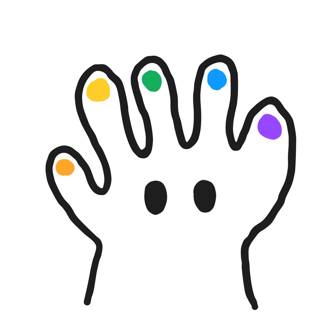 Finger Hand Drawing Print Instant Download - Etsy