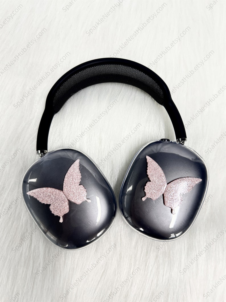 Pink Butterfly Airpods Max Cover, Clear Airpods Max Protective Case ...