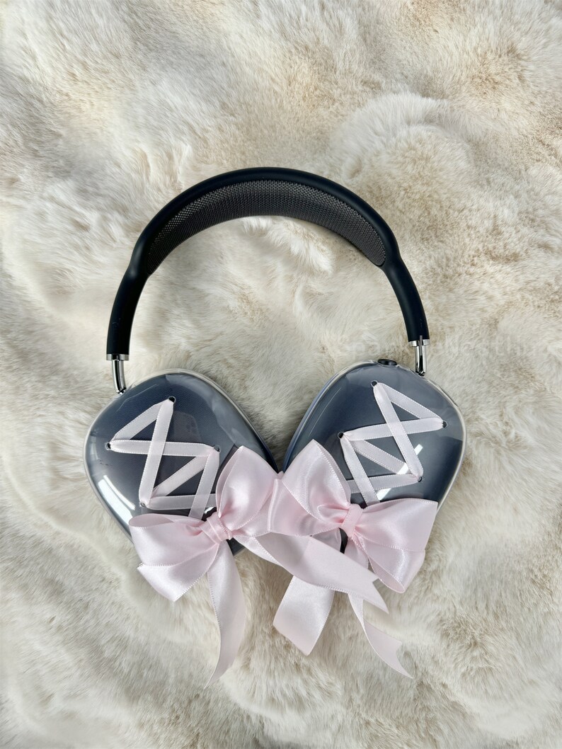 Cute Bow Airpods Max Cover, Clear Airpods Max Protective Case, Pink ...