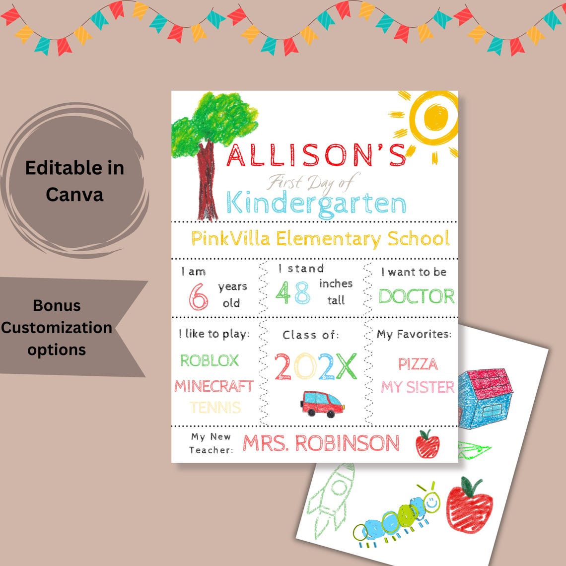 Editable First Day of School Sign Reusable First Day of School Sign ...