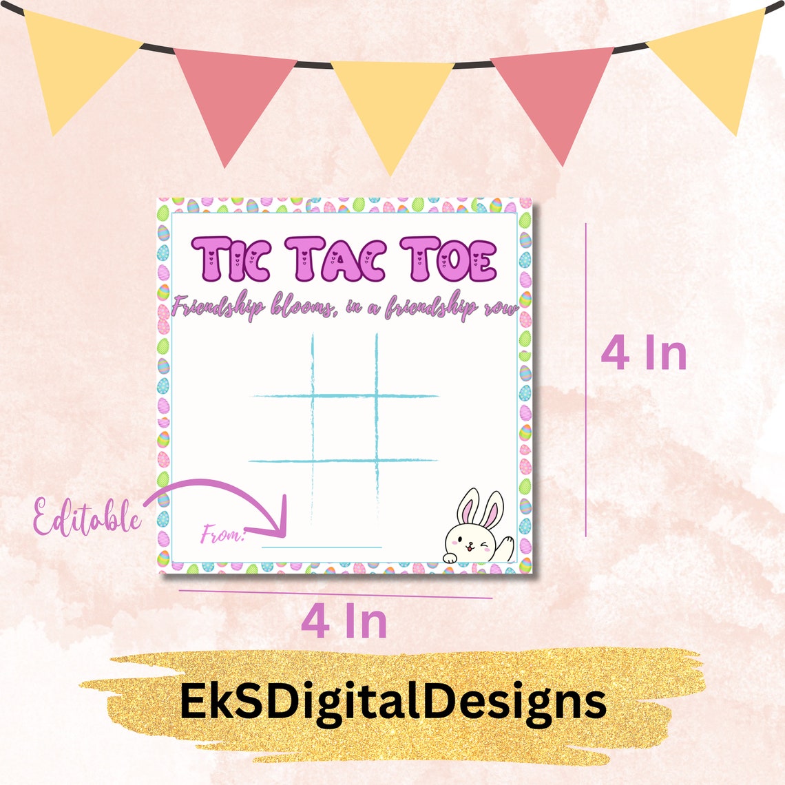 Printable Happy Easter Goodie Bags, Instant Download Game Cards, Easter ...