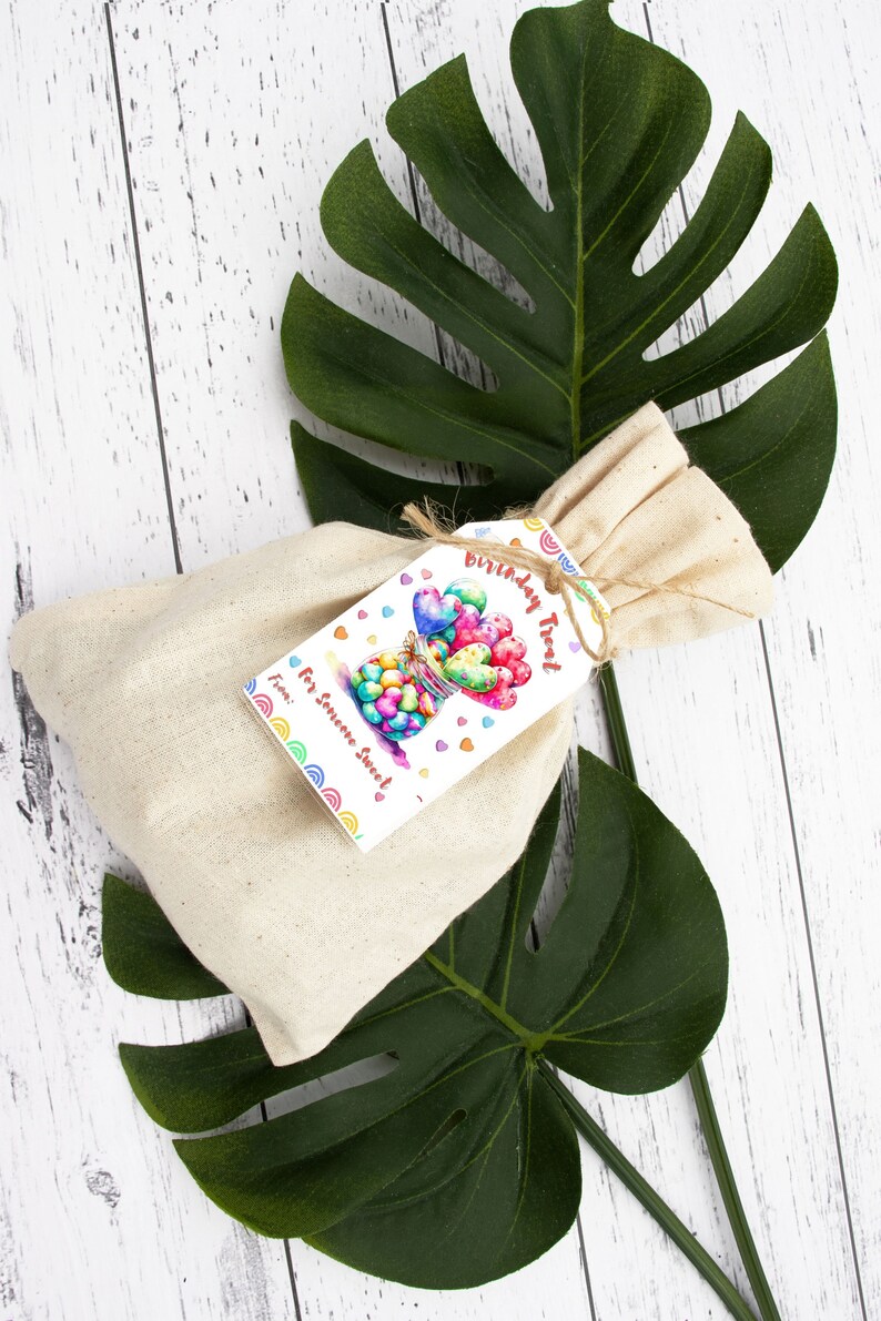 Happy Birthday Day Gift Tag, Printable Gift Tag, Goodie Bags Tags ...