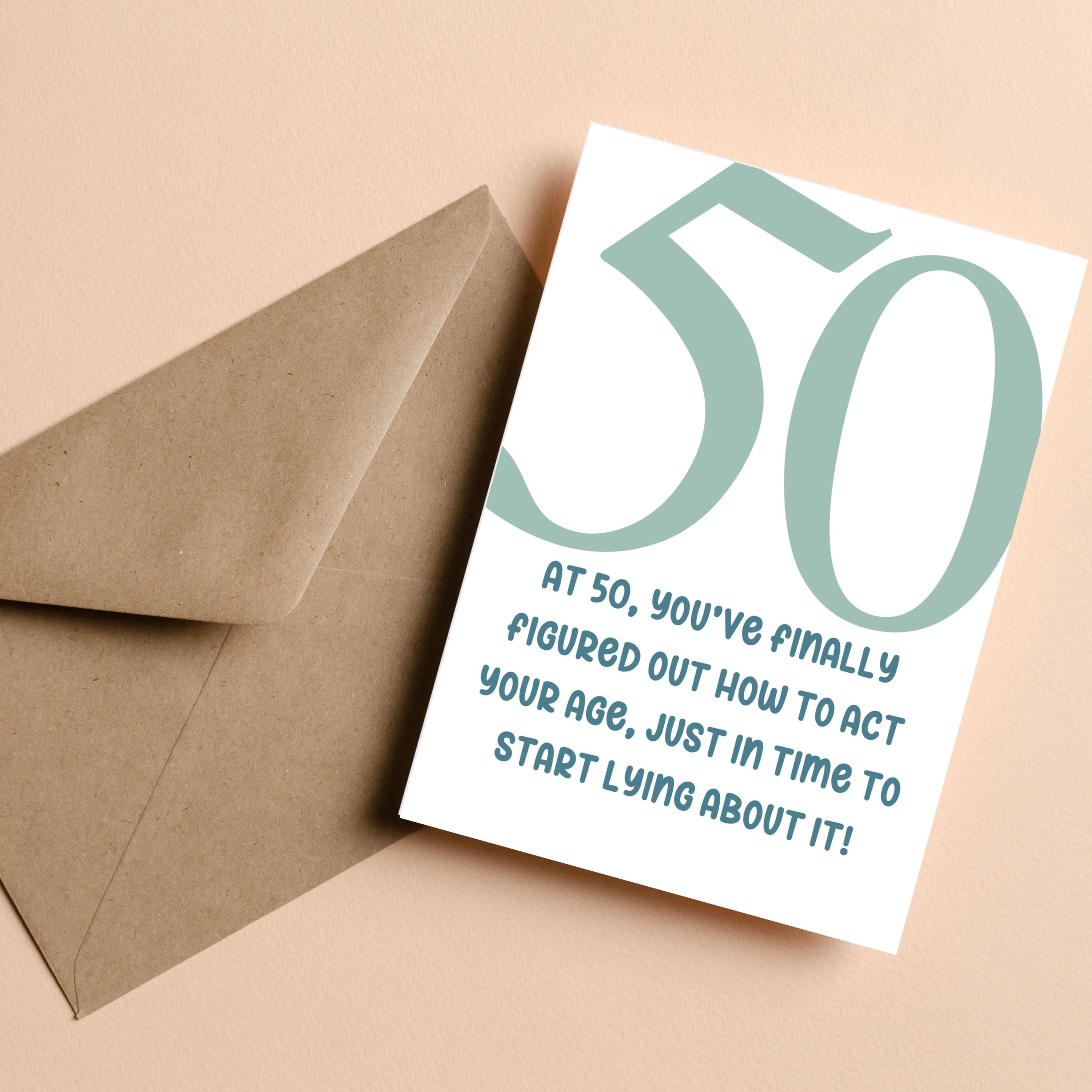 50th Birthday Card Funny Age Milestone, Fiftieth Birthday Card, 50th ...