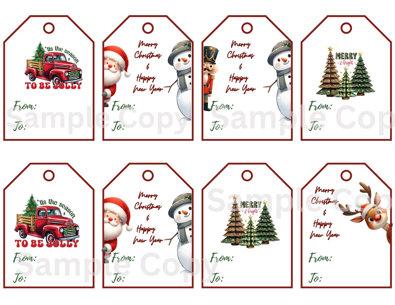 Merry Christmas Gift Tag Printable, Printable Christmas Gift Tag ...