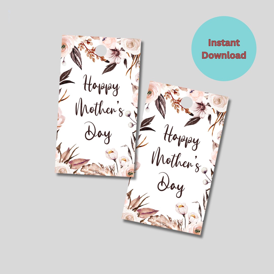 Boho Inspired Mothers Day Gift Tags, Mothers Day Tag, Mothers Day Gift ...