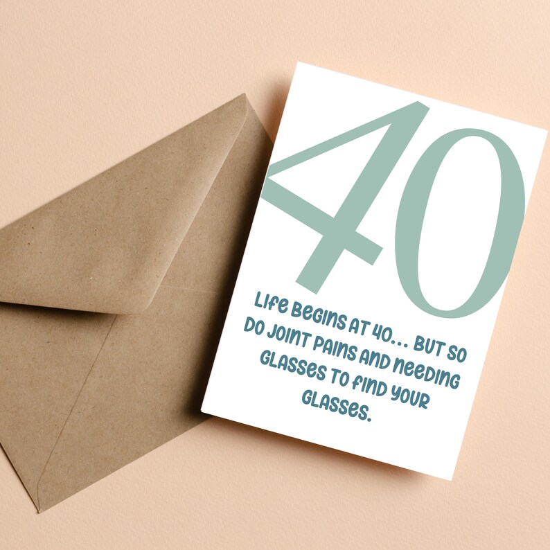 40th Birthday Card, 40th Funny Birthday Card for Men, 40th Funny ...