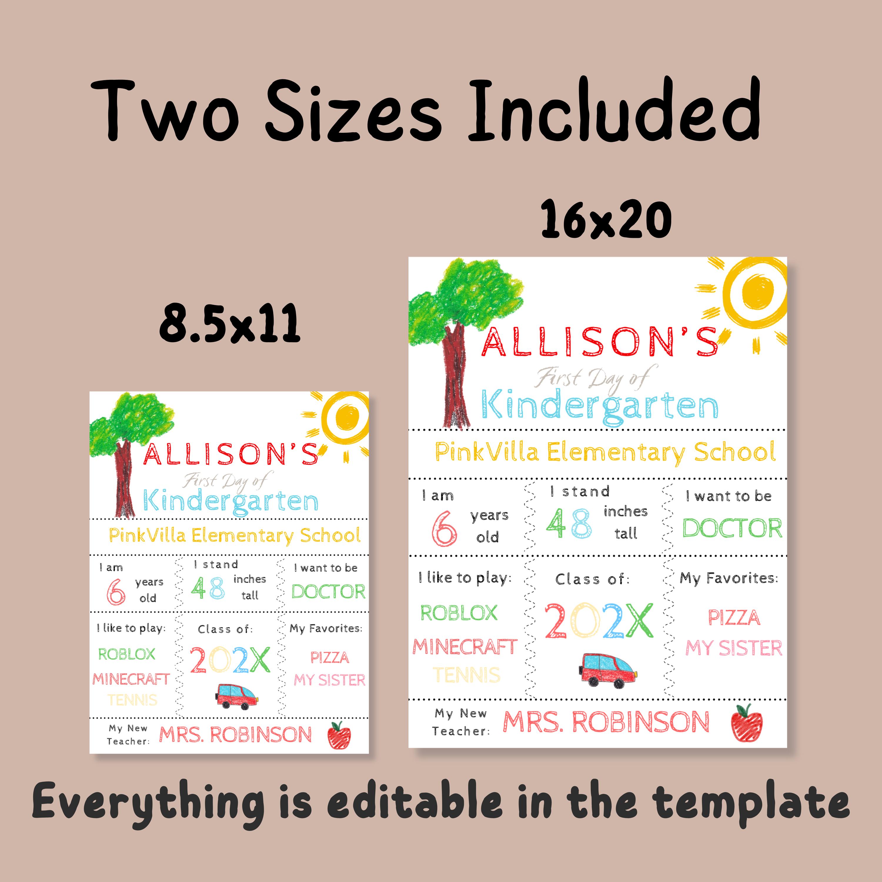 Editable First Day of School Sign Reusable First Day of School Sign ...