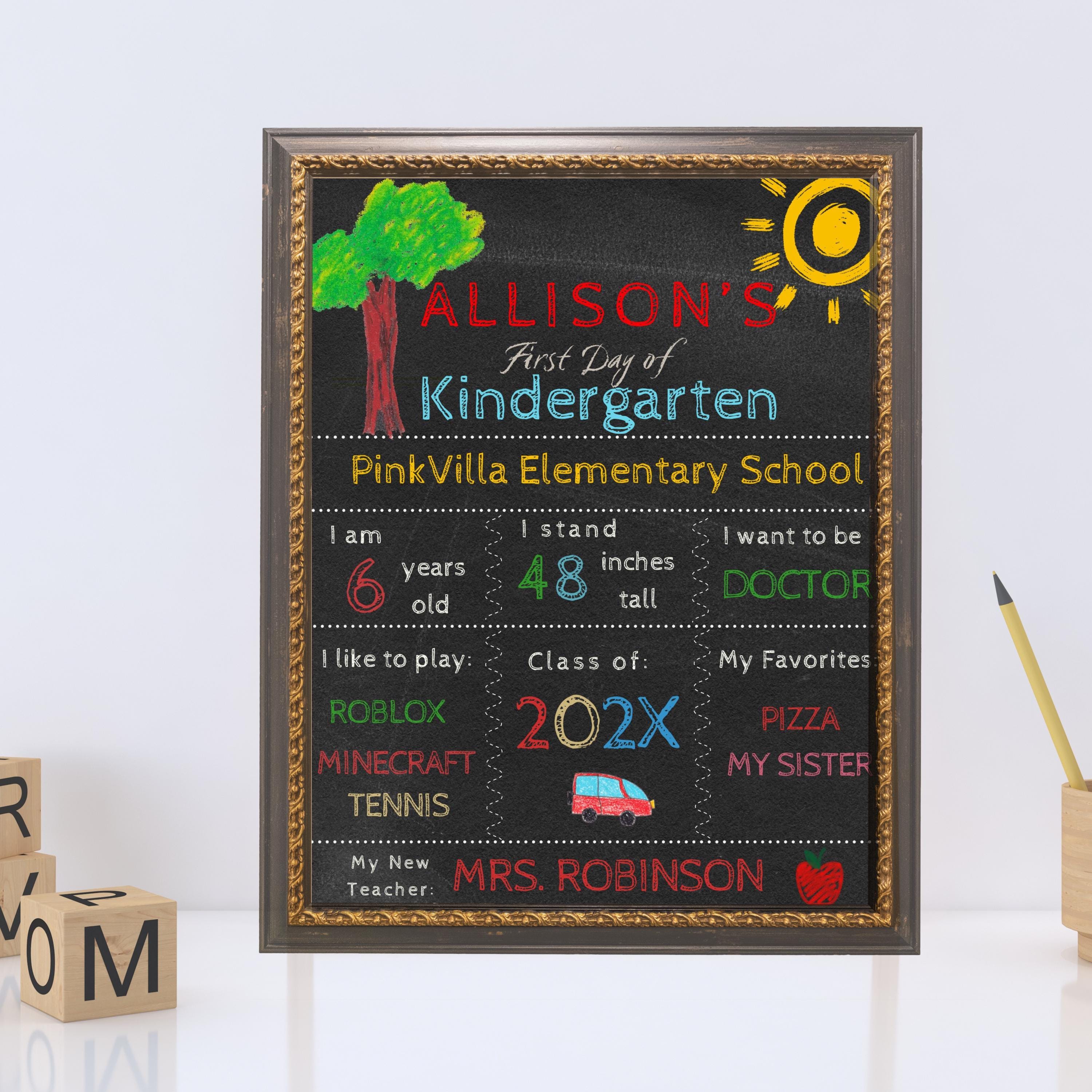 Editable First Day of School Chalkboard Sign Reusable First Day of ...