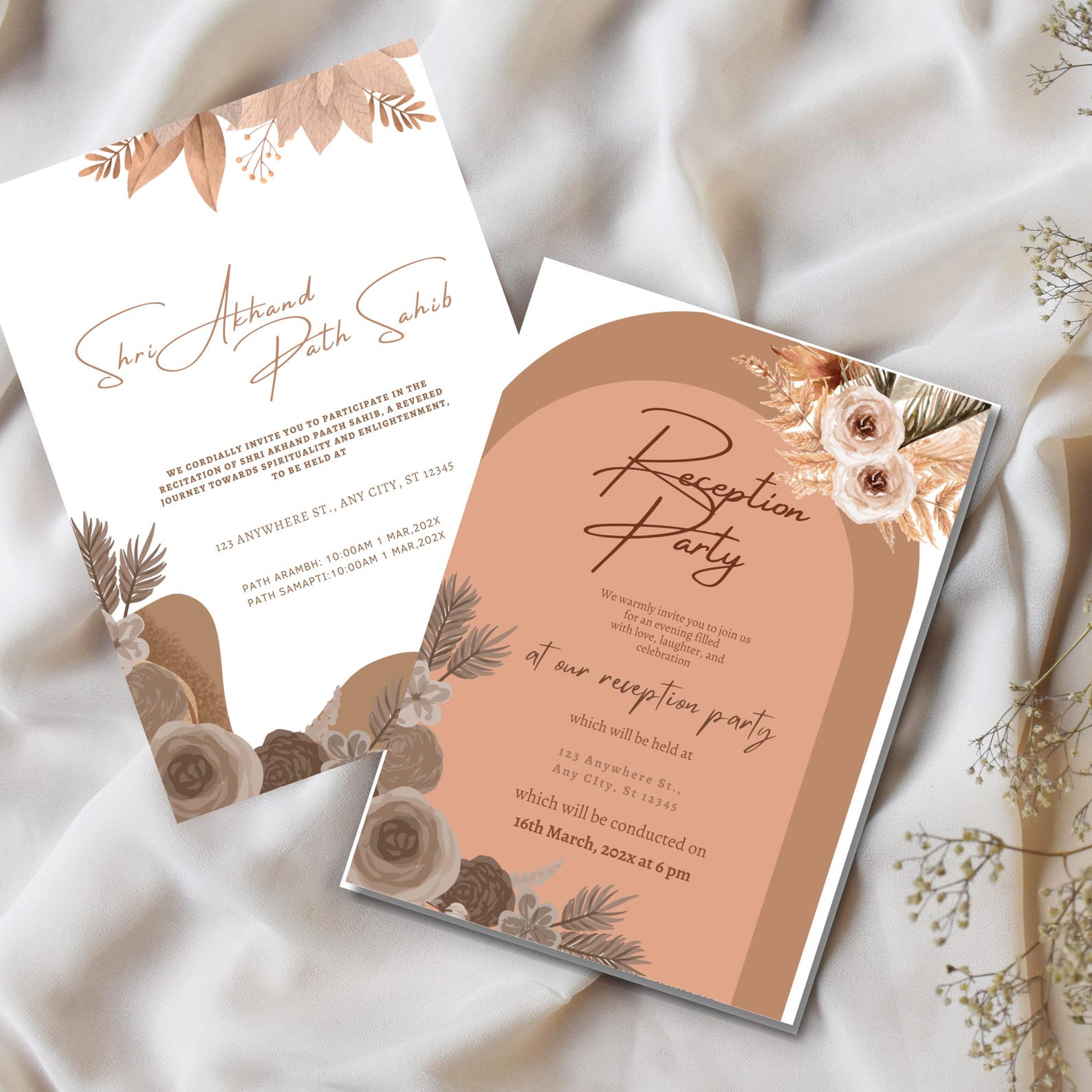 Indian Sikh Wedding Invitation, Anand Karaj, Indian Wedding Cards ...