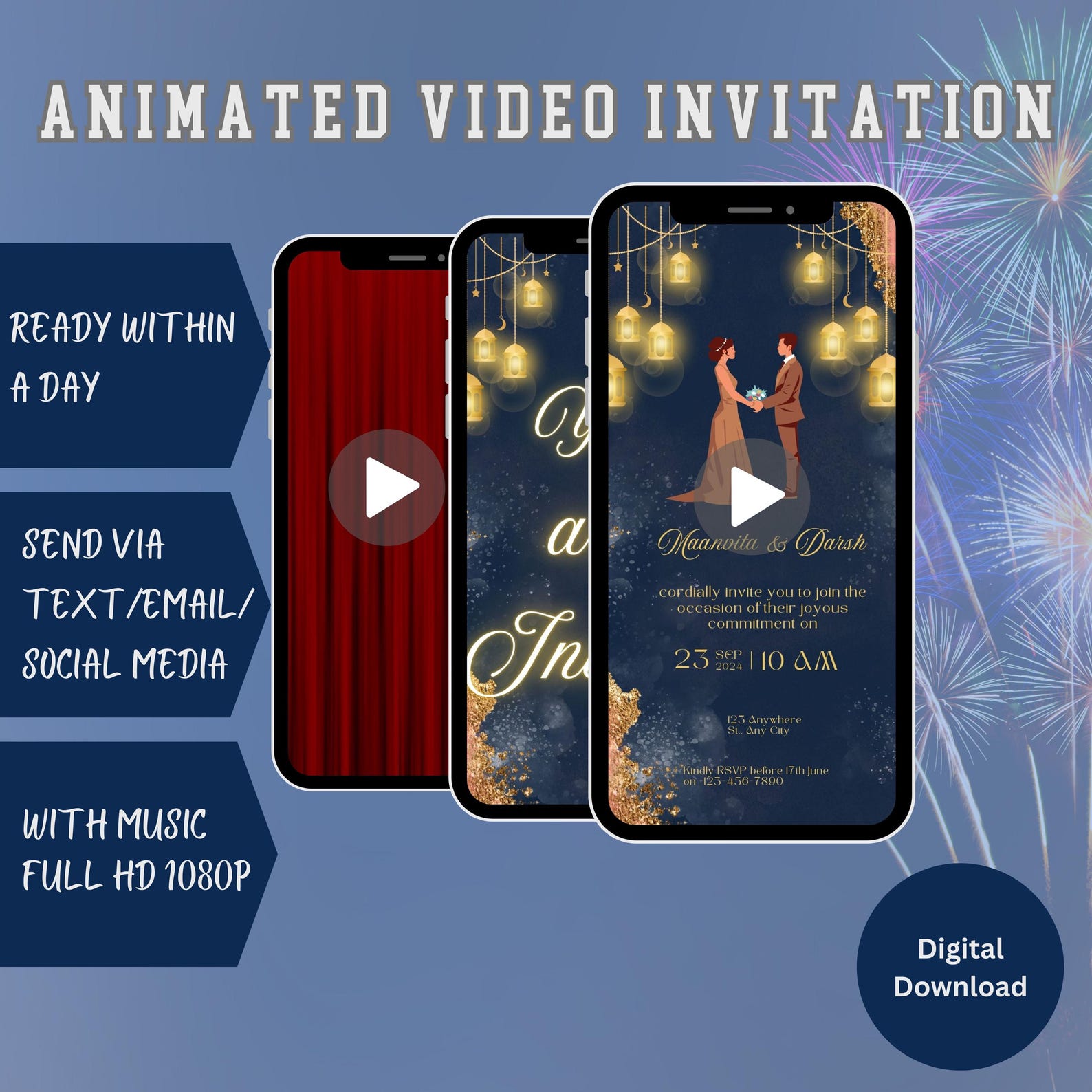 Animated Wedding Invitation, Indian Wedding Cards, Punjabi Weddings ...