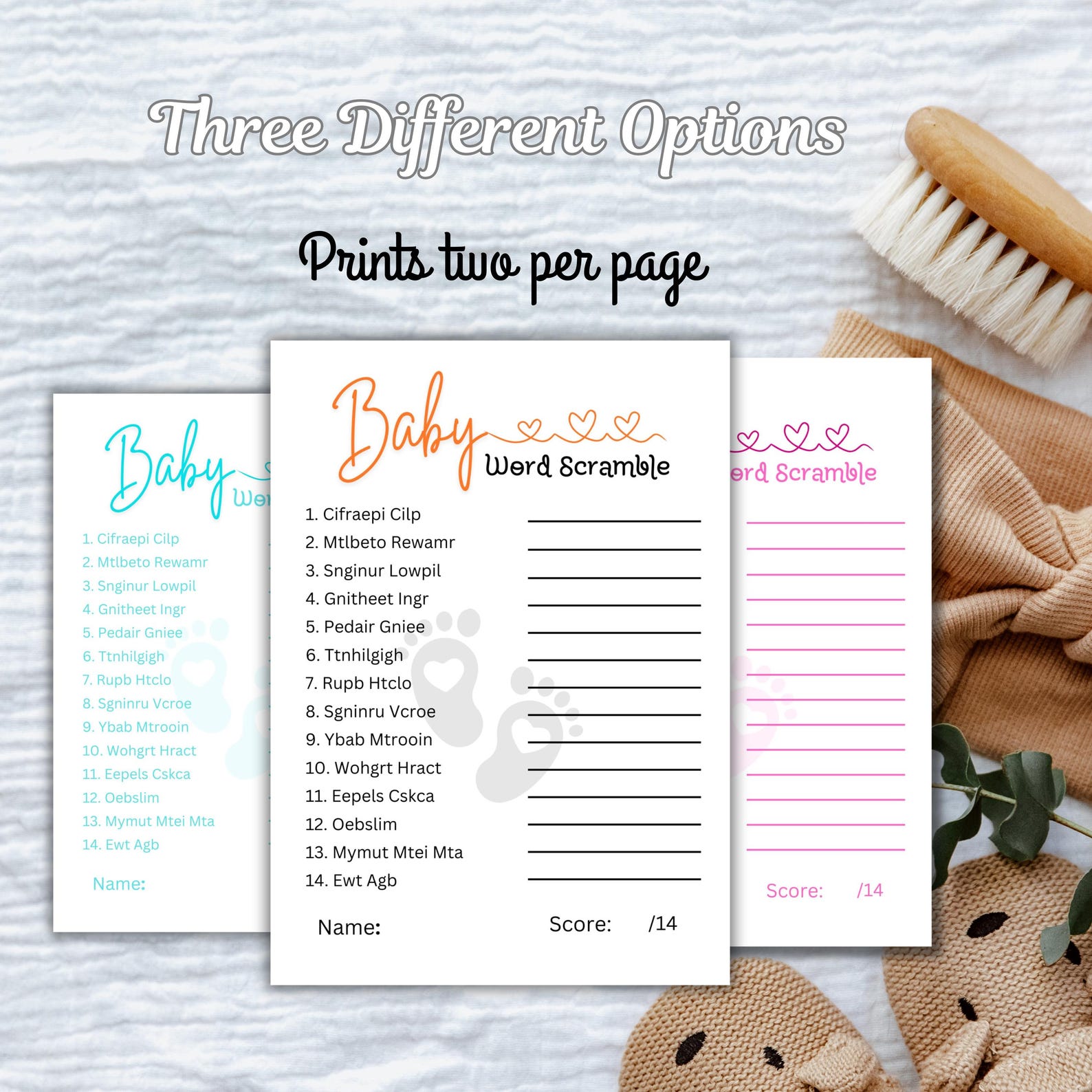 Baby Shower Word Scramble With Answer Key Games Printable Template ...