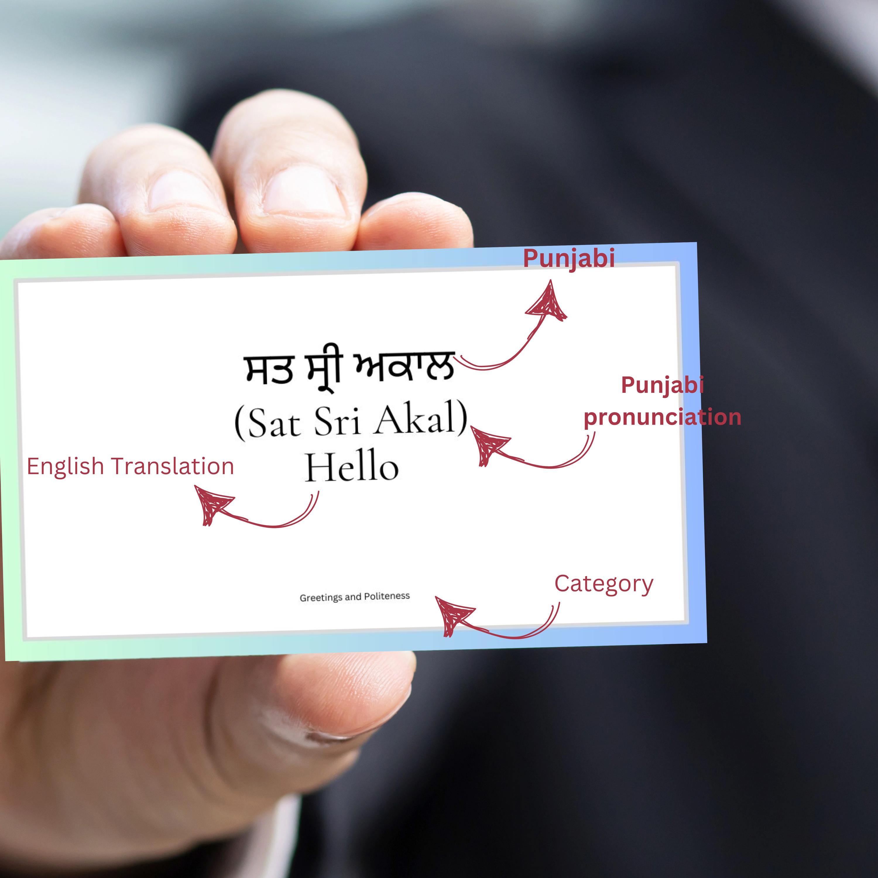 100 Common Punjabi Words and Phrases, Learn Languages at Home, Punjabi ...